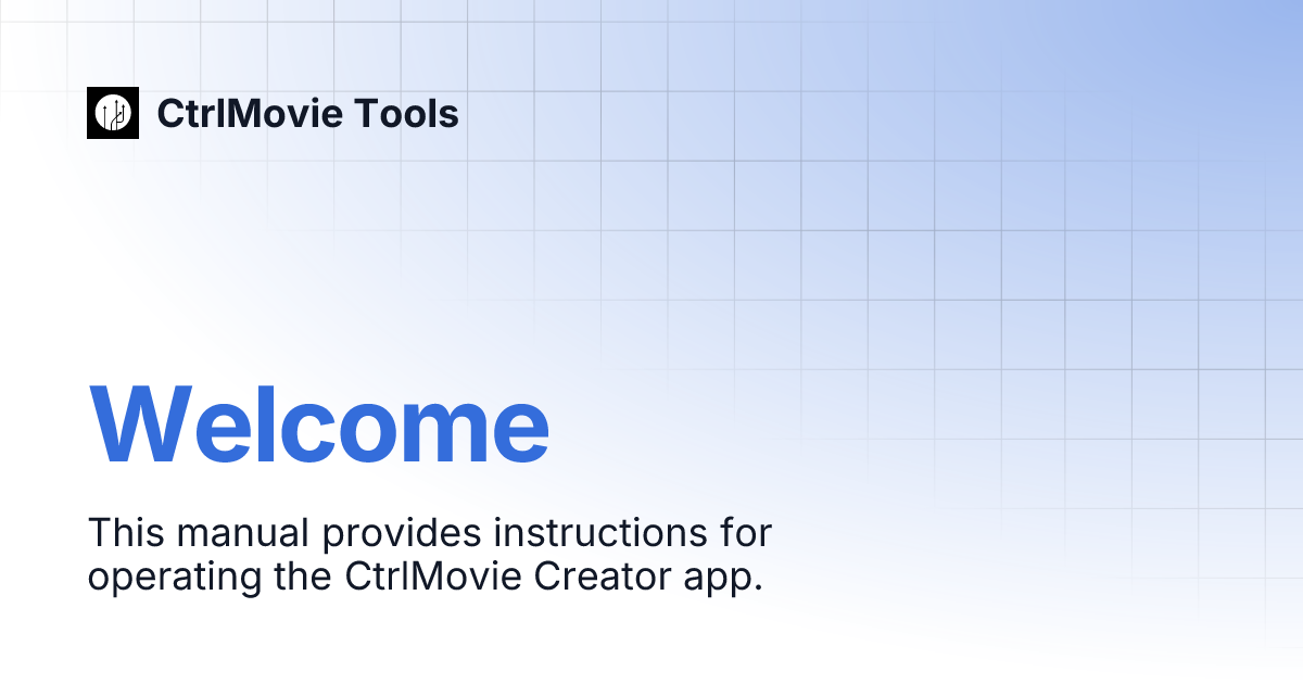 Welcome | CtrlMovie Tools